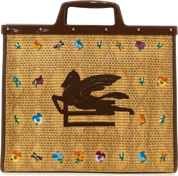 Etro Large Raffia Love Tote Bag - ShopStyle
