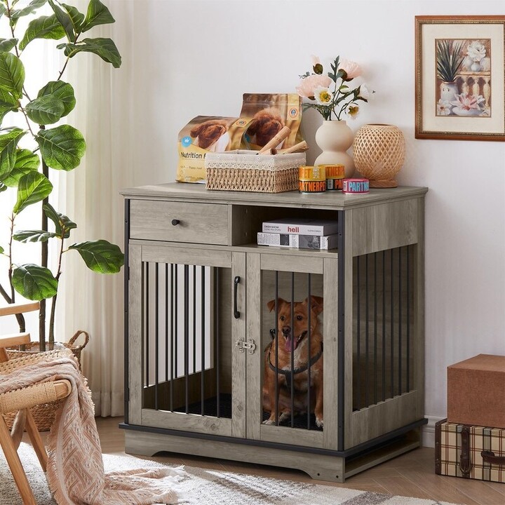 IGEMAN Pet Crate End Tables with Removable Trays for Small Sized Dogs ...