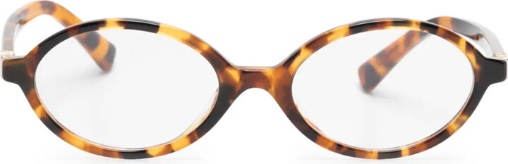 Miu Miu Eyewear Tortoiseshell Oval-Frame Glasses - ShopStyle Eyeglasses