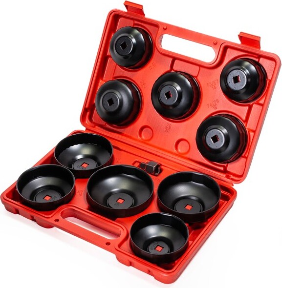 XtremepowerUS 10-Pieces Universal Oil Change Filter Cap Wrench Cup ...