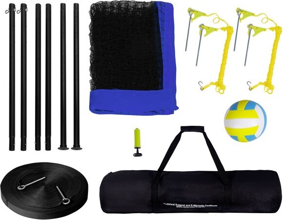 VEVOR Outdoor Portable Volleyball Net System, Adjustable Height Steel ...