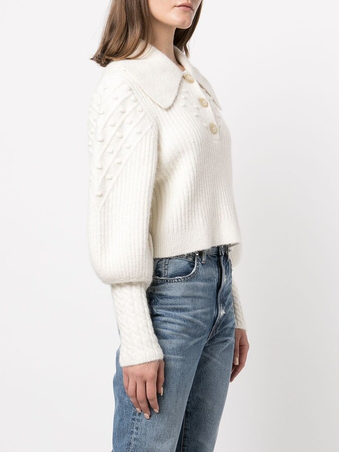 Jonathan Simkhai Jasmine ribbed henley jumper - ShopStyle Sweaters