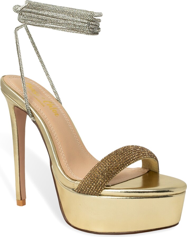 CHASE AND CHLOE Alessia Rhinestone Platform Sandal - ShopStyle