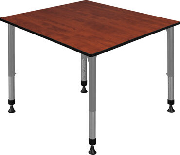 Regency Kee Mobile Height Adjustable 42" Square Training Table ...