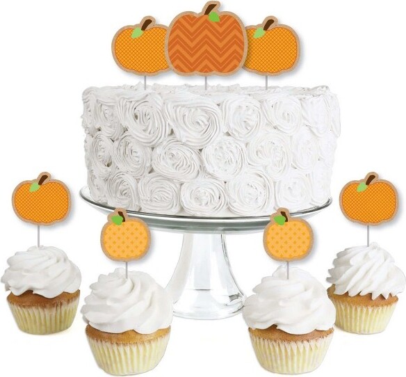 Big Dot of Happiness Pumpkin Patch - Dessert Cupcake Toppers - Fall ...