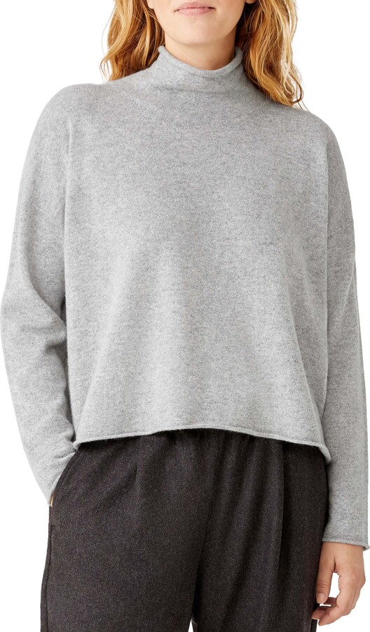 Eileen Fisher Boxy Turtleneck Sweater - ShopStyle