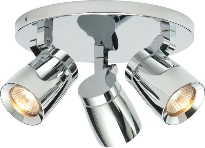 Loops IP44 Bathroom Ceiling Spotlight Chrome Plate Triple Adjustable ...