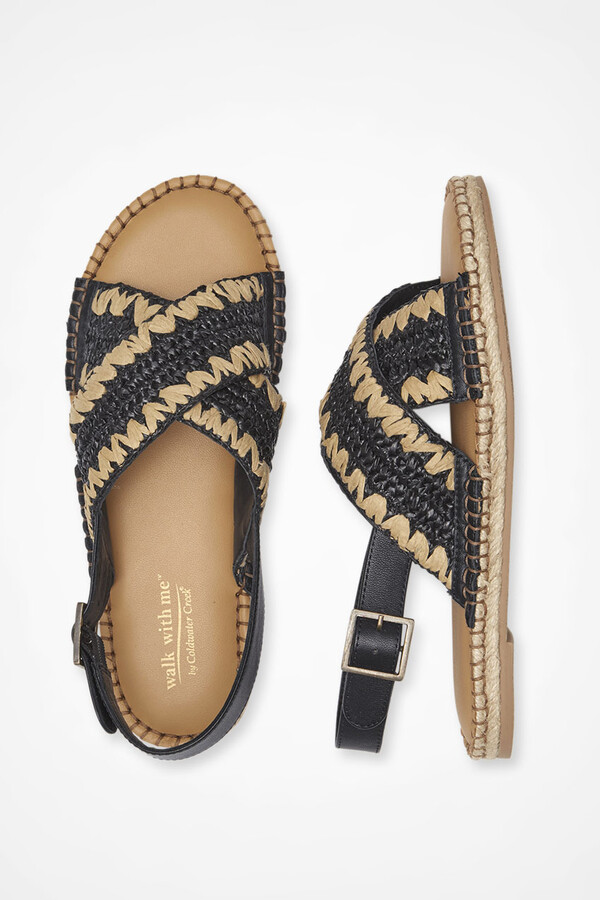 Coldwater Creek Women's Raffia Slide Flat Sandals by Walk With Me ...