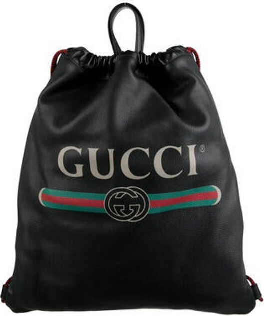 Gucci Logo Drawstring Backpack - ShopStyle
