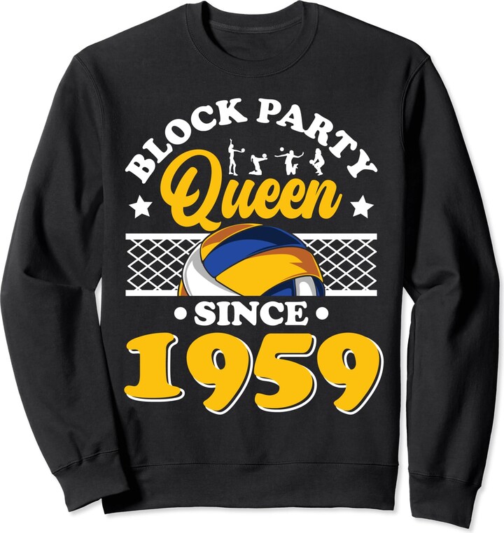 Volleyball 65th Birthday Gift Ideas for Women Block Party Queen Since ...