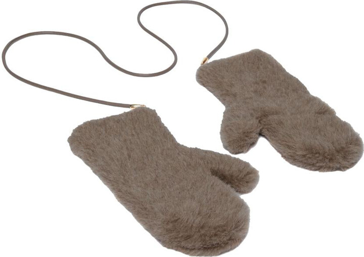 Max Mara Ombrato teddy mittens - ShopStyle Gloves