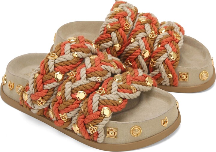 NAKED WOLFE Velvet Braided Platform Slide Sandal - ShopStyle