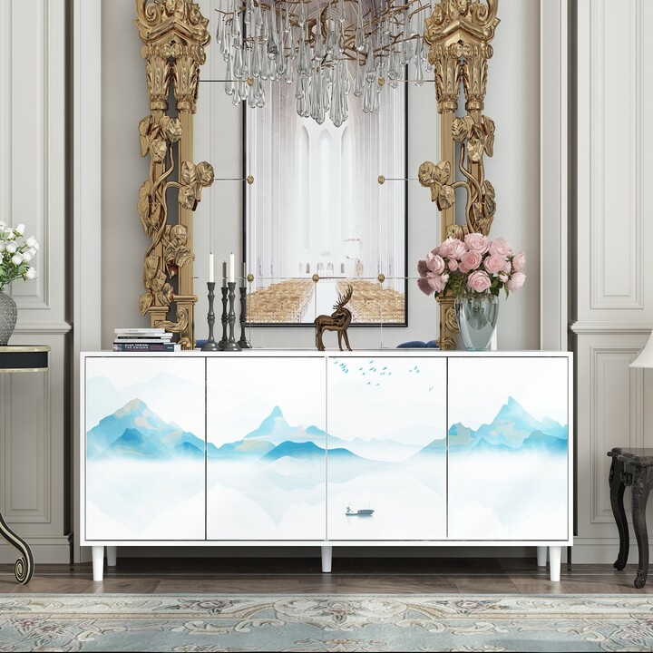 FAMAPY Sideboard Buffer Cabinet Storage Server Cupboard Cabinet Console ...