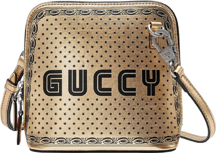 Gucci Women's Gold Guccy Sega Script Dome Mini Crossbody Bag - ShopStyle