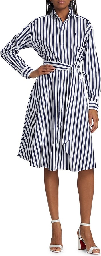 Polo Ralph Lauren Ela Belted Stripe Cotton Shirtdress - ShopStyle Day ...