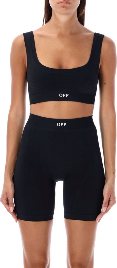 Off-White Off stamp seam bra - ShopStyle