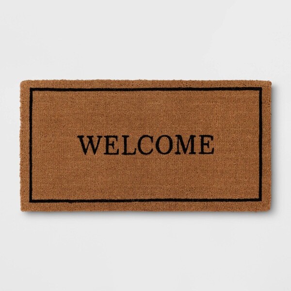 Threshold designed w/Studio McGee 1'11x2'11" 'Welcome' Coir Doormat ...