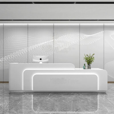 fangqiren Simple Modern Company Reception Desk Rectangular Laminate ...