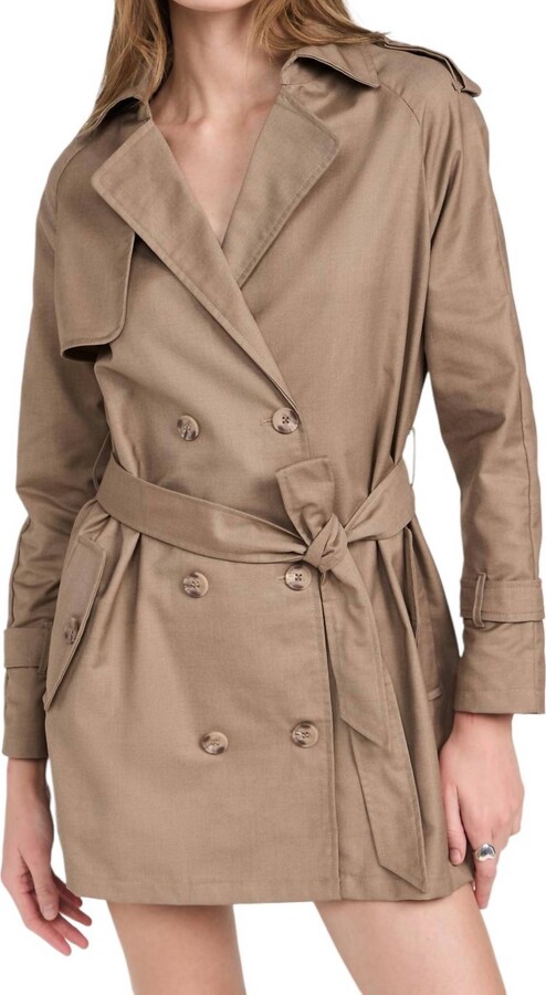 Lioness Trencherous Mini Coat In Beige - ShopStyle
