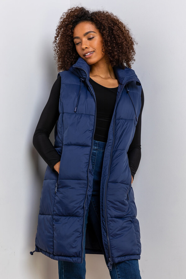 Roman Originals Padded Longline Hooded Gilet - ShopStyle Outerwear