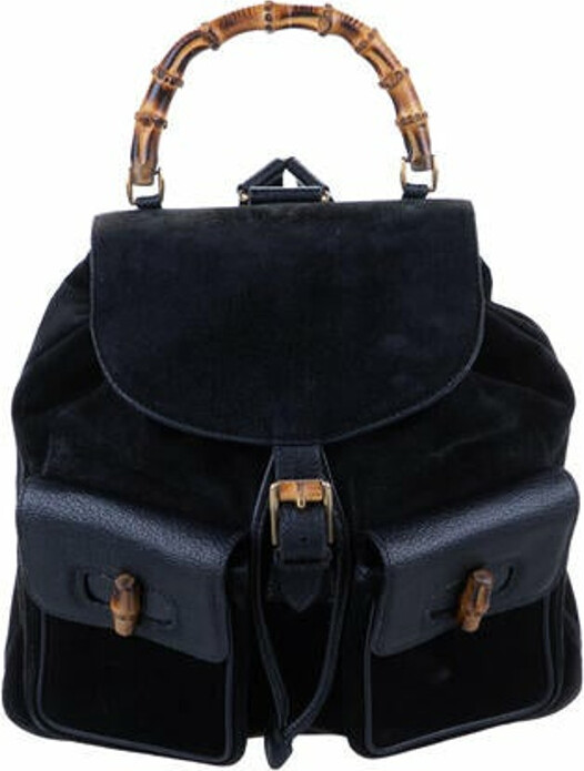 Gucci Suede Bamboo Backpack - ShopStyle