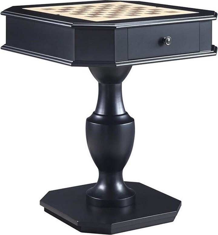 Susy 28 Inch Wood Reversible Board Game Table with Pedestal Stand - 28 ...