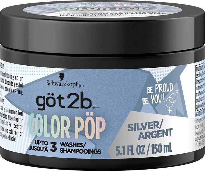 Got2b Color Pop Semi-Permanent Hair Color Mask - Silver - 5.1 fl oz ...