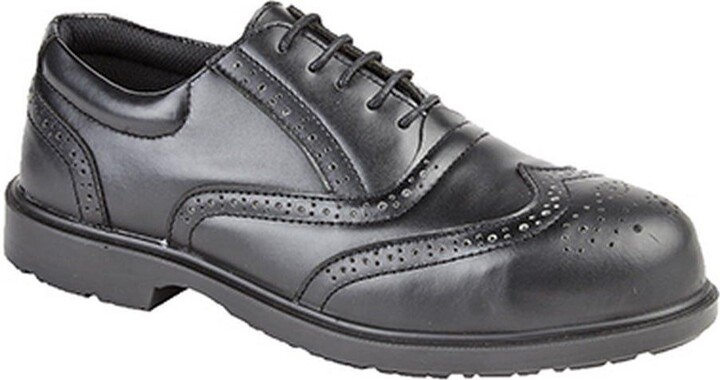 Grafters Uniform Perforated Leather Non-Metal Safety Shoes - ShopStyle