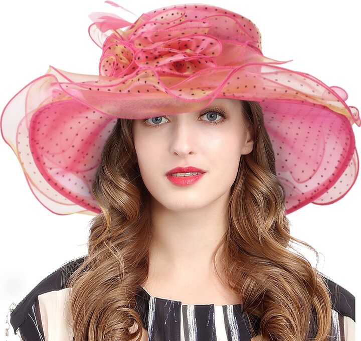 VECRY Ladies's Kentucky Church Derby Wedding Luxury Dress Hat - ShopStyle