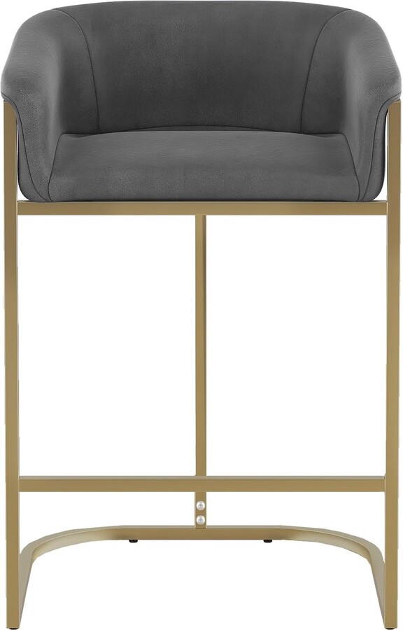 Modern Velvet Upholstered Counter Height Arm Bar Stools - ShopStyle