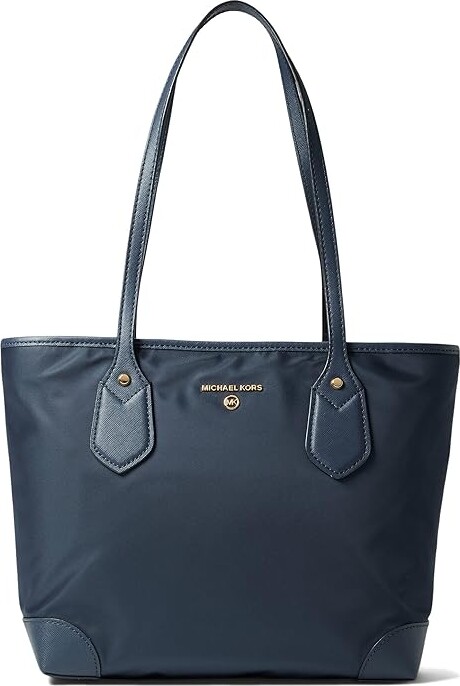 MICHAEL Michael Kors Eva Small Top Zip Tote (Navy) Handbags - ShopStyle