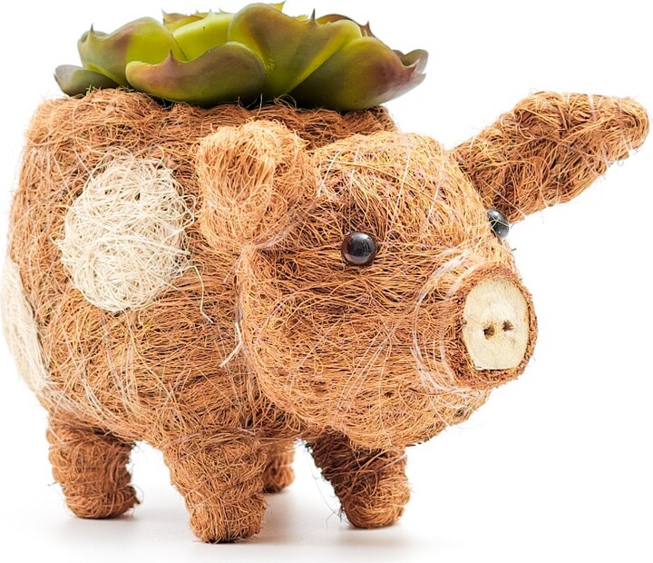 LIKHÂ - Coco Coir Animal Planter Baby Country Pig - ShopStyle Garden Decor