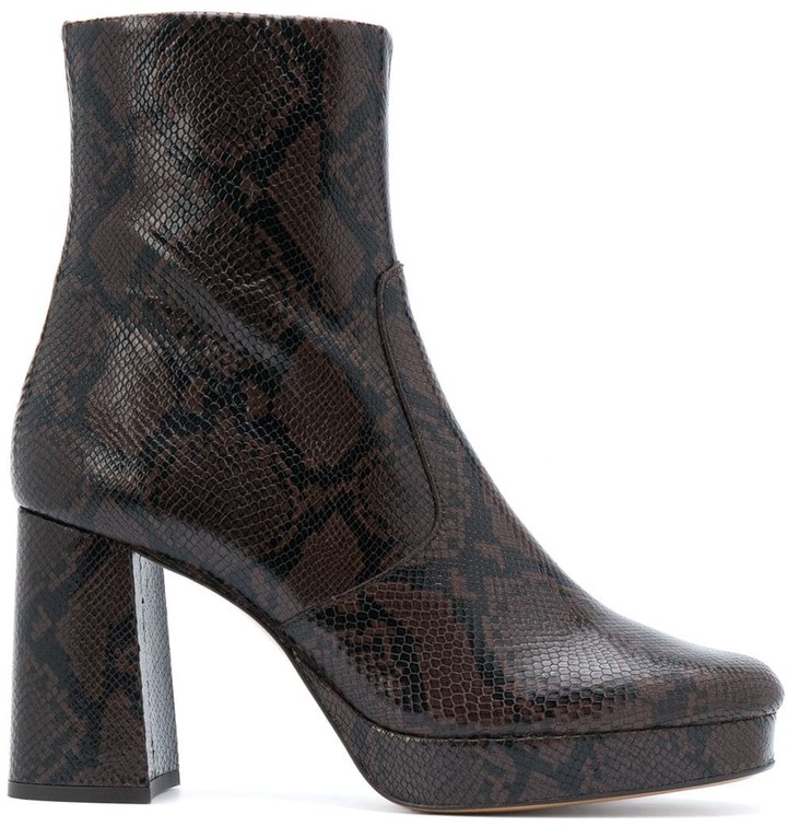 Sandro Carmen python-print boots - ShopStyle