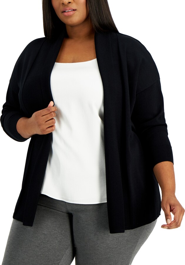 Alfani Plus Size Open-Front Cardigan, Created for Macy's - ShopStyle