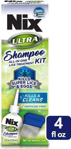 Nix Ultra Lice Shampoo All-In-One Lice Treatment Kit - 4 fl oz ...
