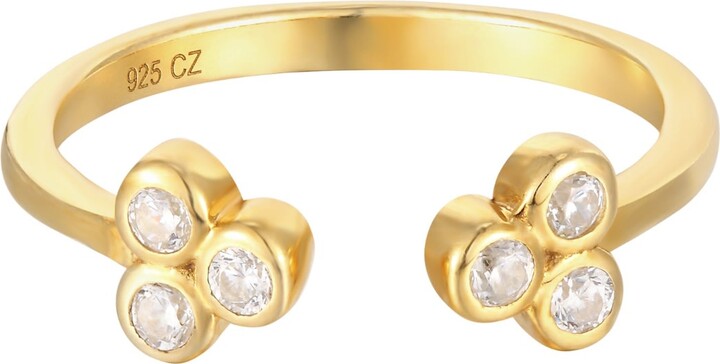 Seol + Gold Women's 22Ct Gold Vermeil Triple Bezel Cluster Ring - ShopStyle