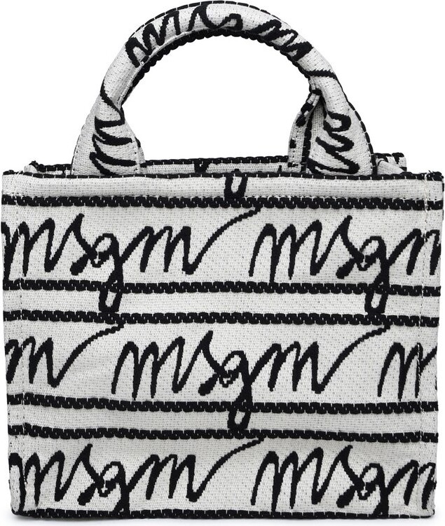 MSGM Logo Jacquard Open Top Tote Bag - ShopStyle