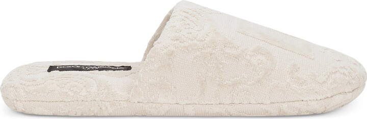 Dolce & Gabbana Casa Terry Cotton Dg Slippers - ShopStyle Flats