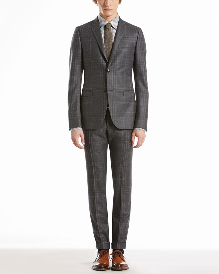 Gucci Check Flannel Dylan Suit, Gray - ShopStyle