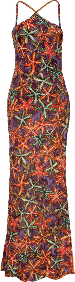 Kilentar Okun Embellished Silk Chiffon Maxi Dress - ShopStyle