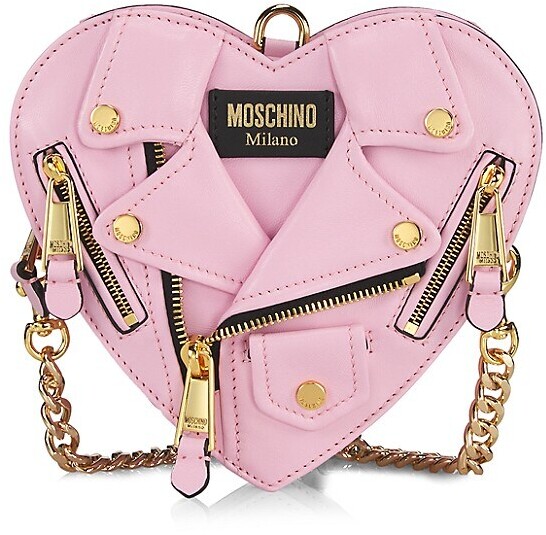 Moschino Heart-Shape Moto Leather Crossbody Bag - ShopStyle