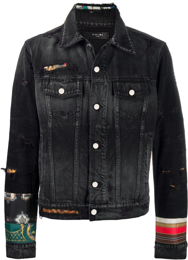 Amiri Patchwork Cuff Denim Jacket - ShopStyle