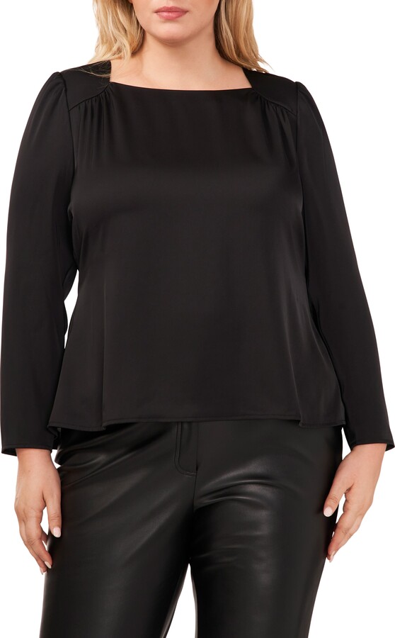 Halogen Envelope Neck Satin Top - ShopStyle