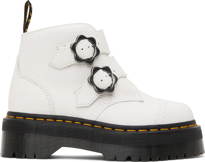 Dr. Martens White Devon Flower Platform Boots - ShopStyle