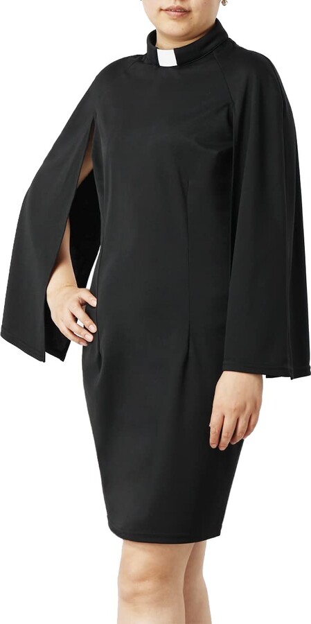 BPURB Catholic Clergy Church Dress for Women Cloak Sleeve Cape Bodycon ...