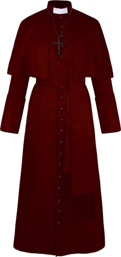 Generic Priest Costume Men's Monk Robe Priest Clergy Robe Men's Vintage ...