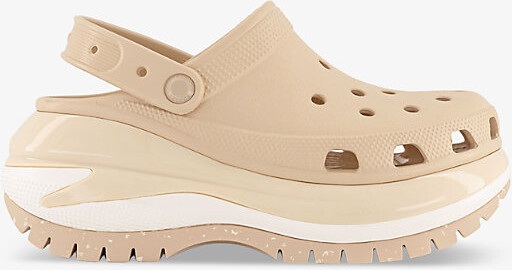 Crocs Womens Shitake Classic Mega Crush Logo-embellished Rubber Clogs ...