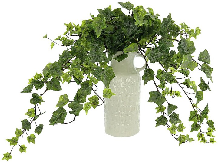 Creative Displays Frosted Ivy Plant In Tall Ceramic Vase - ShopStyle