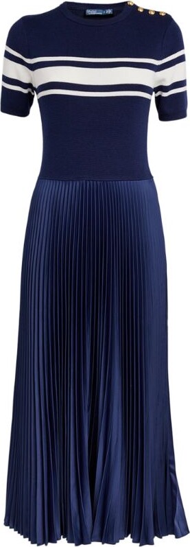 Polo Ralph Lauren Striped Pleated Midi Dress - ShopStyle