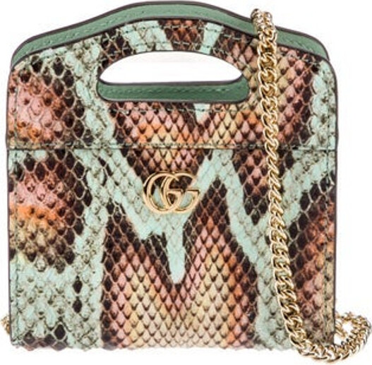 Gucci Snakeskin Mini Wallet On Chain w/Tags - ShopStyle